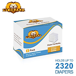 Lionpapa Refills Compatible with Dekor Plus Diaper Pails,4 Pack