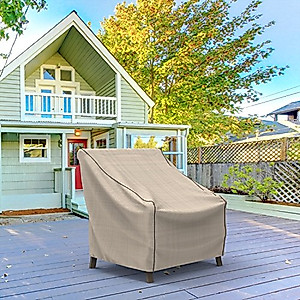 Budge P1W02PM1 English Garden Patio Chair Cover Heavy Duty and Waterproof, Large, Tan Tweed