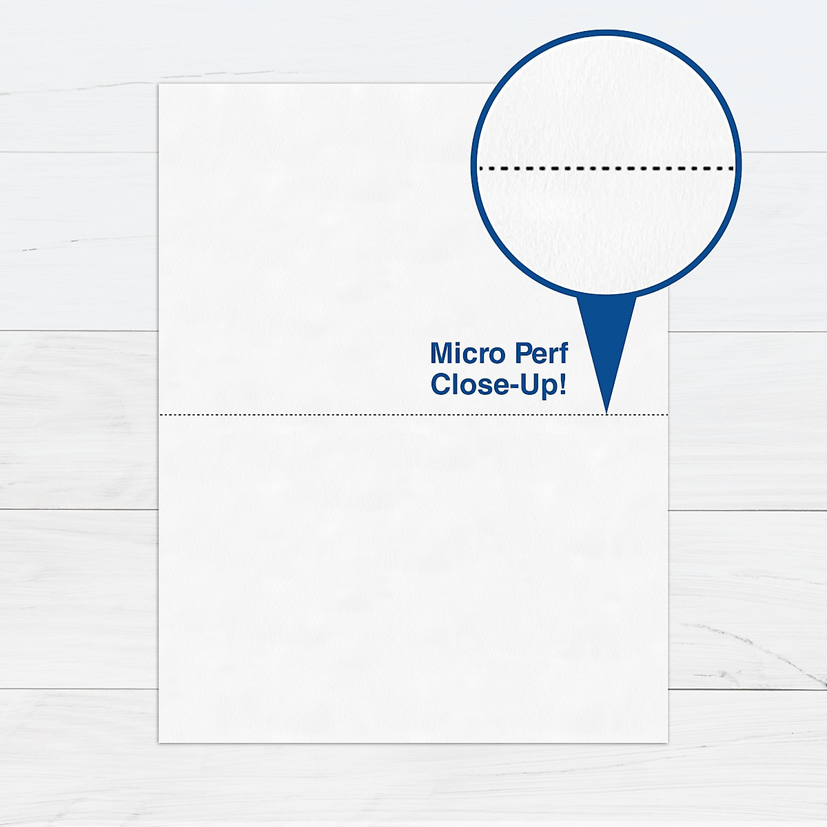 PrintWorks Half Sheet Perforated Paper, 8.5 x 11, 20 lb, 2500 Sheets, White (04116C)