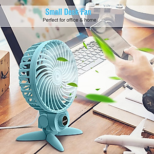 BESKAR Personal USB Desk Fan, CVT Variable Speeds Small Cooling Fan, Strong Wind, Quiet Operation, Adjustable Tilt, Mini Portable Fan for Desktop Office Bed Travel - USB Cord Plug in Powered