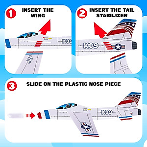 ArtCreativity 24 Pack Glider Fighter Jets 3D Puzzle Set - 7 Inch Various Jet Design Schemes - Airplane Theme Party Activity - Great Party Favor, Summer Fun, Gift Idea for Boys and Girls