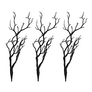 ABOOFAN 3pcs Branch Manzanita Branches Fake Dried Tree Branches Simulation Coral Plant Twigs DIY Antler Headdress Craft Halloween Party Home Decoration