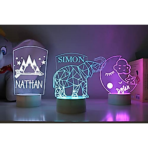 ETCHEY Personalized Dinosaur Night Light, Dinosaur Night Light, Boy's Room, Kid's Bedroom Decor Children's Light, Kids Bedroom