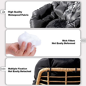 VIXLON 3 Pieces Patio Chair Outdoor Swivel Rocker Patio Chairs Set 360 Degree Swivel Rocking Chairs Elegant Patio Bistro Set for Lawn Garden Backyard (Black Cushion)