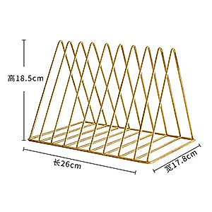 EYHLKM Bookshelf Rack Desktop Metal Book Block Newspapers Magazines Storage Holder Stand Decor
