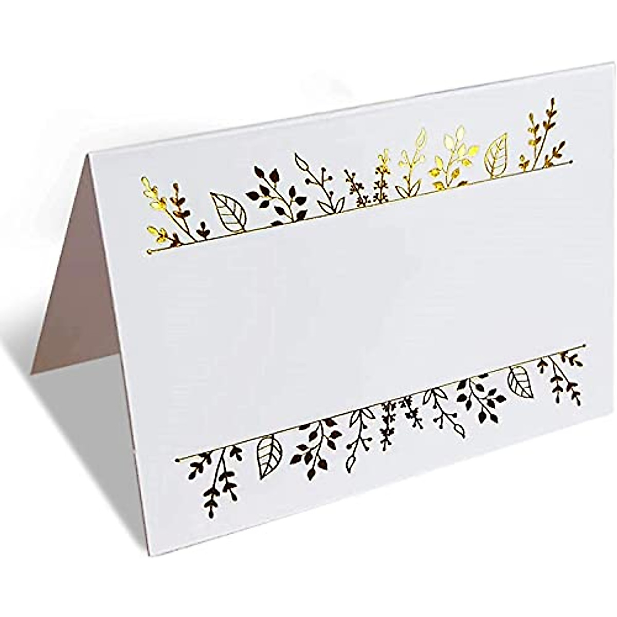 100 Pack Large Name Cards for Table Setting - Tent Place Cards with Gold Foil Design for Wedding, Banquets, Events, Reserved Seating, 2.5"x3.75"