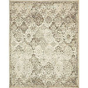 Unique Loom Tuareg Collection Vintage Distressed Traditional Area Rug, 8' x 10' Rectangle, Beige/Brown