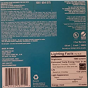 100W Equivalent Daylight A19 Energy Star and Dimmable LED Light Bulb (2-Pack) (Packaging may vary)
