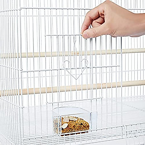 Topeakmart Flight Breeding Bird Cage for Parrots Lovebirds Parakeets with Detachable Rolling Stand, White