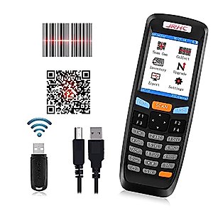 2D Wireless Barcode Scanner,JRHC Portable Inventory Scanner & Data Collector 2.4G Bar Code Reader Long Transmission Distance with 2.8 Inch LCD Screen for Werehouse,Library,Pharmacy,Supermarket,Store