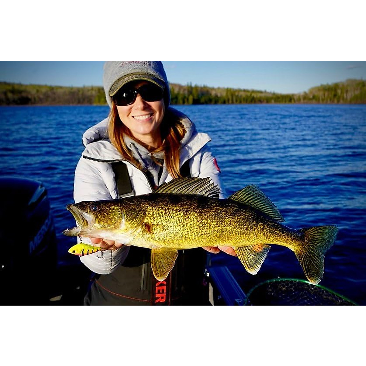 Northland Tackle Rippin' Shad Fishing Hook - Freshwater Fishing Lure for Bass, Walleye, Trout, Crappie, & Others - The Perfect Bait in Any Kit (Glo Perch, 2", 3/8 Oz)