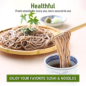 Suijinso 8 Inch 50 Pairs Disposable Chopsticks, Premium Disposable Bamboo Chopsticks Sleeved and Separated, Wooden Chopsticks Best for Asian Dishes & Japanese Sushi