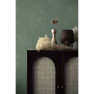 Dimoon 236"x17.7" Leaf Green Flower Thicken Advanced Texture Wallpaper Peel and Stick Green Leaf Floral Wallpaper Waterproof Contact Paper Grey Green Self Adhesive Wallpaper Removable Vinyl Roll