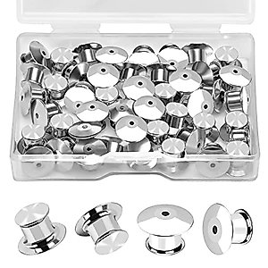 30PCS Locking Pin Backs Locking Pin Keepers Clasp, Ceryvop Metal Pin Locks Back