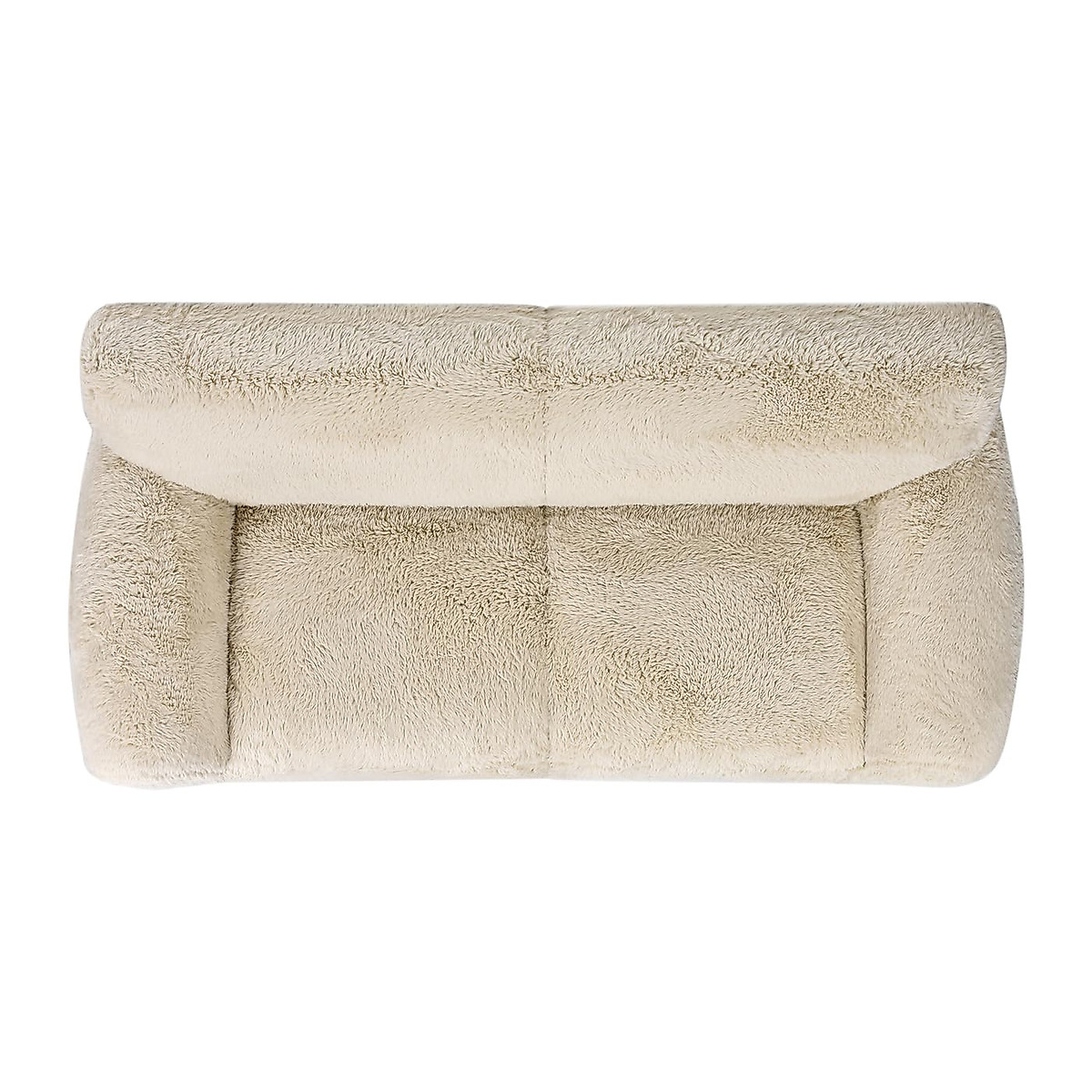 Jennifer Taylor Home Summit 83" Faux Sheepskin Overstuffed Living Room Sofa Couch, Cream Beige