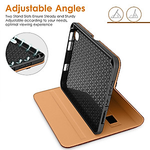 DTTO for iPad Mini 7th/6th Generation Case 8.3 Inch 2024/2021, Premium Leather Business Folio Stand Cover for iPad Mini 7 (A17 Pro) / Mini 6 with Pencil Holder-Multiple Viewing Angles, Brown