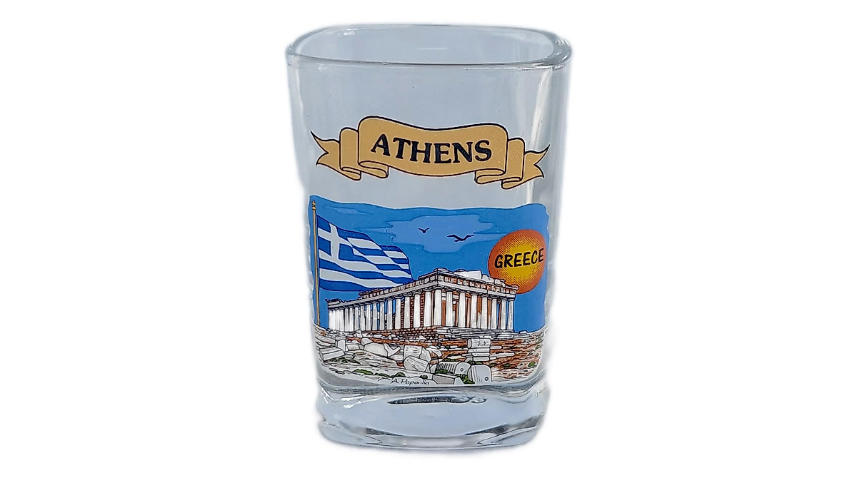 Greek Shot Glass - Athens Acropolis Tequila Souvenir