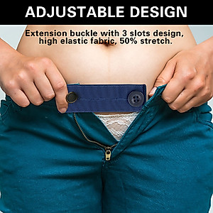 Prasacco 8 Pieces Elastic Waist Extenders for Pants, Waistband Expanders for Men Women Adjustable Button Extenders for Jeans Pants Button Extender for Women and Men Jeans Dress