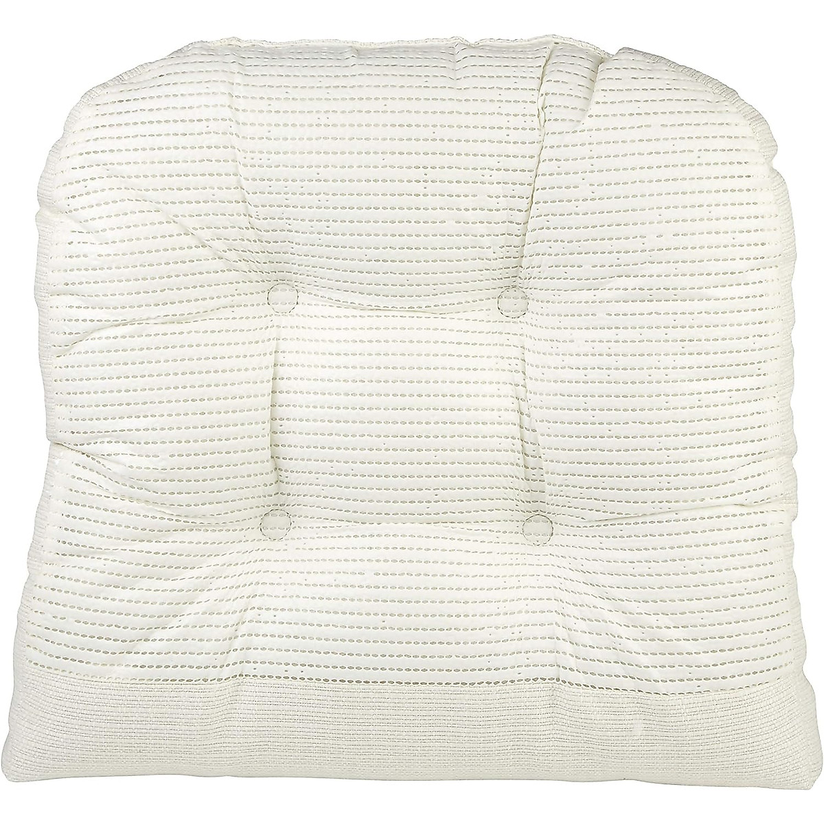 Klear Vu Gripper Overstuffed Universal Non-Slip Dining Chair Cushions for Kitchen Decor or Office Use, U-Shaped Skid-Proof Seat Pad, 17x17 Inches, 2 Count (Pack of 1), Solid Ivory