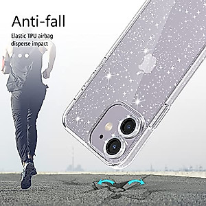Jasmeas Design for iPhone 11 Case Glitter, with [2 Pack] Screen Protector & [2 Pack] Camera Lens Protector Sparkle PC Hard Soft TPU Silicone Bumper Women Phone Cases for Women Girls (Clear)