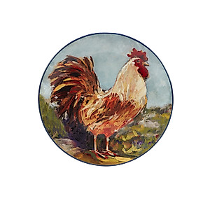 Certified International Rooster Meadow 9" Salad/Dessert Plates, Multicolored, Medium, Set of 4