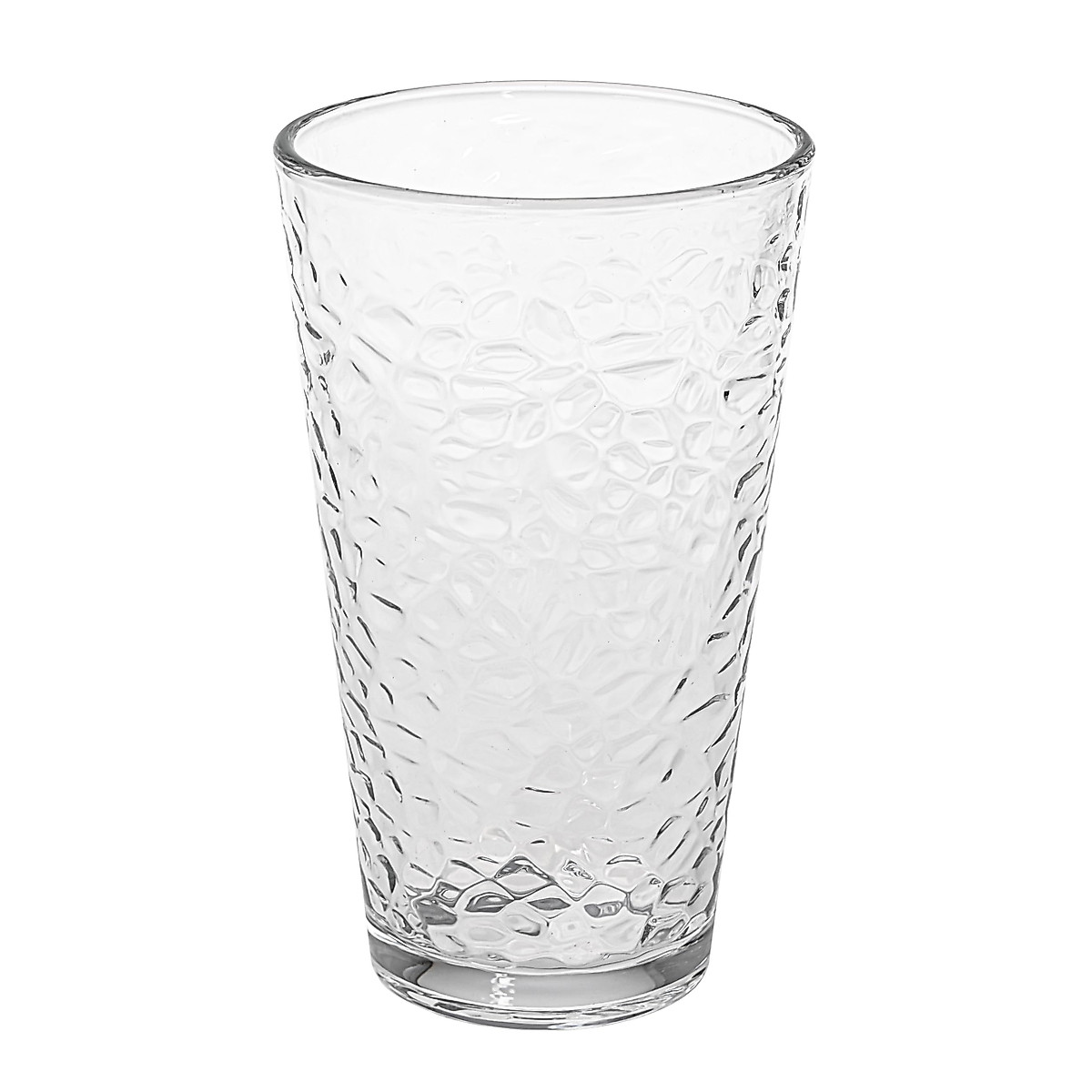 Set of 10 Hammered Glass Cups, 16oz. Dishwasher Safe Cocktail Drinking Glasses - Clear Heavy Base Stemmed Water Glasses, Tall Beer Glasses, Bar Glass, Juice, Iced Tea, Margarita, & Everyday Drinks.