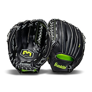 Franklin Sports Baseball and Softball Glove - Field Master - Baseball and Softball Mitt Black, 12.0"