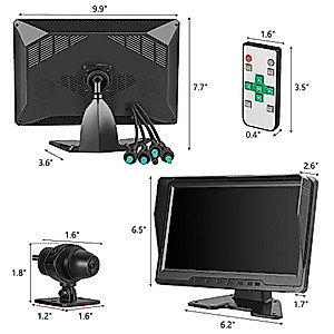VSYSTO X10 HD Backup Camera and Dashcam System 10-inch LCD Quad Split View with 4 Channel Separate Sync Recording Waterproof Night Vision Cameras Front Rear Side View for Semi Truck Van RV Trailer