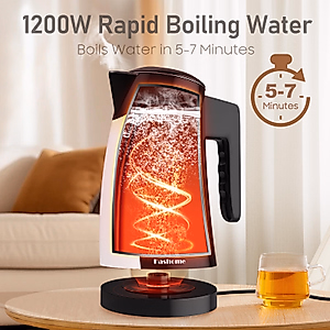 Electric Kettle Temperature Control, 304 Stainless Steel Interior, BPA-Free, Double Wall 1.25L Hot Water Boiler, 1200W Tea Kettle with Auto Shut-Off & Boil Dry Protection, Cordless Base (KCK02A)