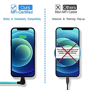 USB C to Lightning Cable 6ft [Apple MFi Certified] Fast Charging 90 Degree iPhone Charger to Type C Cable Compatible with iPhone 13/13Pro/12 Pro Max/11Pro/XS/XR/X/8 Plus/7(Green)