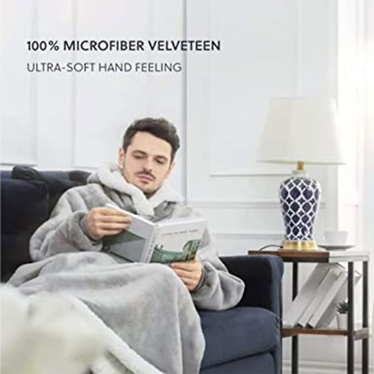 ALIBRAHIM Wearable Blanket Hoodie for Couples, Long-Length Oversize Blanket Sweatshirt for Women and Men Adults, Wearable Hooded Blanket Sweatshirt With Pocket,One Size Fits All (Green)