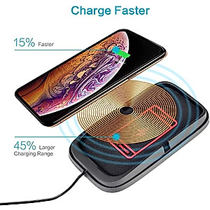 Wireless Charger, Jewaytec Car Wireless Charging Station, 15W Fast Auto Wireless Charging Pad Compatible with iPhone 14 13/13 Pro/13 Mini/13 Pro Max/Se 2022/ iPhone12 Pro Max,Tesla Model 3