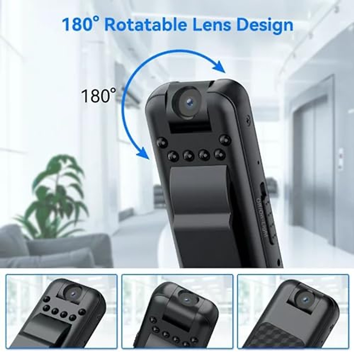 PMUYBHF Mini Body Camera with Audio and Video Recording Night Battery Camera, 1080P 64G Body Worn Camera with Upgraded Clip