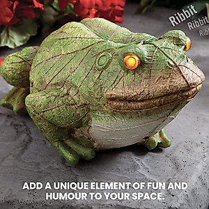 Bits and Pieces - Frog Motion Sensor and Detector Statue - Animal Gardening Gifts - Weather Resistant Garden Decoration Sculpture - 4½" x 8½"