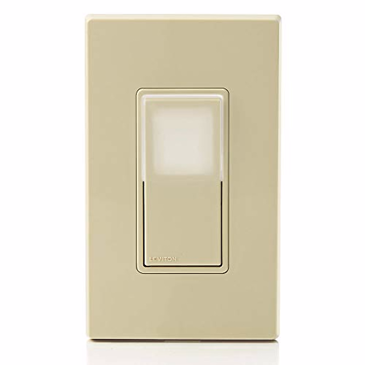 Leviton L5611-2I 15 Amp, 120/277 Volt, Decora LED Illuminated Rocker Single-Pole AC Quiet Switch, Residential Grade, Grounding, Ivory