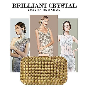 Olixi Silver Crystal Clutch Purse for Women Evening Bag Glitter Luxury Handbag for Wedding Dinner Party Prom Cocktail