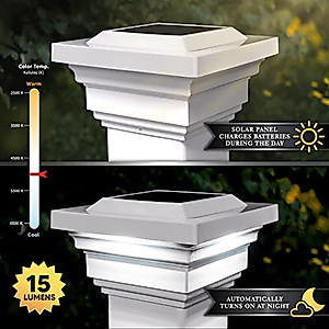Classy Caps SL078W PVC Regal Solar Post Cap, 4" x 4", White