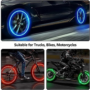 12 PCS Glow in The Dark Tire Valve Caps Fluorescent Stem Cars, Universal Noctilucent Waterproof Car Wheel Tire Caps for Car, SUV, Motorcycle, Truck, Vehicle（Green