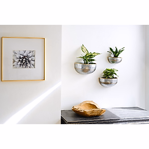 Set 3 Hanging Planter for Outdoor & Indoor Plants, Galvanized Iron Pot, Large Flower Hanger for Patio, Window, Garden, Balcony and Terrace, Modern Wall Hanging Basket, Boho Chic Metal Holder