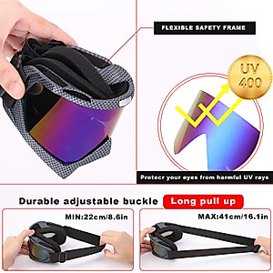 Rngeo Ski Goggles, 2 Pack Motorcycle Goggles Snowboard Glasses Men Women UV Protection Anti-Glare