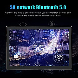 HD Tablet, Front 800W Back 2000W 5G WiFi 10 Core 2.5Ghz 1920x1200 HD 5G Calling Tablet Gold for Home for 11 (US Plug)