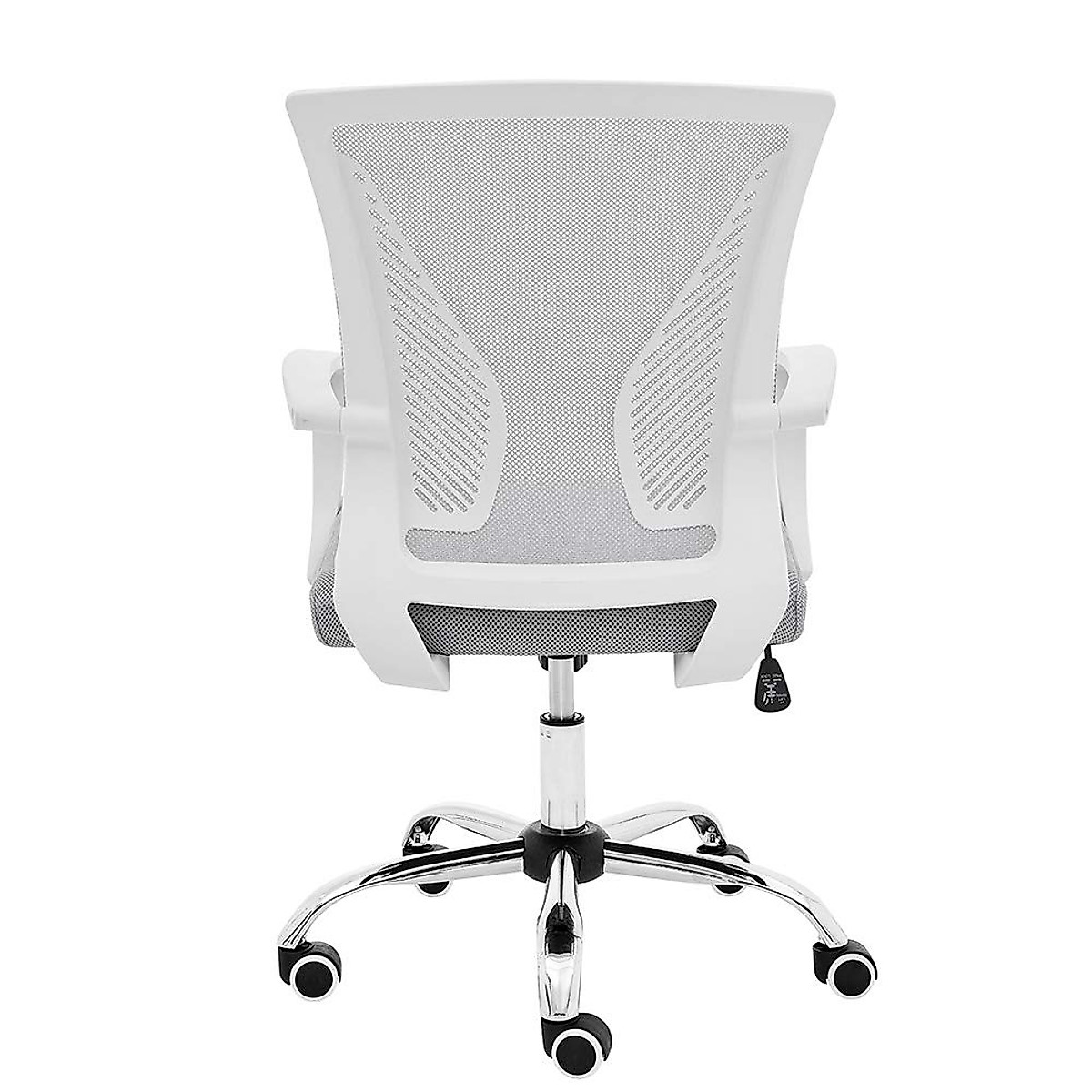 Modern Home Zuna Mid-Back Office Chair - White/Gray, 10.6D x 22.8W x 23.2H Inch