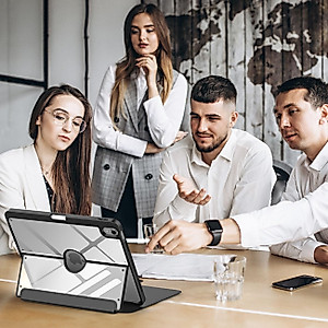 MoKo Case for iPad Air 5th Generation 2022/ iPad Air 4th Generation 2020 with Pencil Holder, iPad Air 10.9 inch Case with Clear Back, Magnetic Multi Angle Stand Cover for iPad Air 5/4, Light Pink