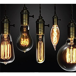 Globe Electric 01321 60W Vintage Edison S60 Squirrel Cage Incandescent Filament Light Bulb, E26 Base, 220 Lumens, 2200 Kelvin, Edison Bulbs, Vintage Light Bulbs, E26 Light Bulb, Home Improvement