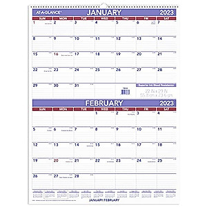 AT-A-GLANCE 2023 Wall Calendar, 22" x 29", Large, 2 Month Reference (PM928)