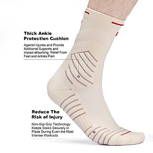 UZIS Crew Socks Compression Socks Cushion Socks Breathable Outdoor Sports Socks for Men Women 3 Pairs