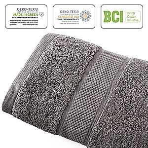 Infinitee Xclusives Premium Bath Towels Set Pack of 4-100% Ring Spun Cotton Towels - Grey Bath Towels 27 x 54 - Soft Feel, Quick Dry, Highly Absorbent Durable Towels, Perfect for Daily Use