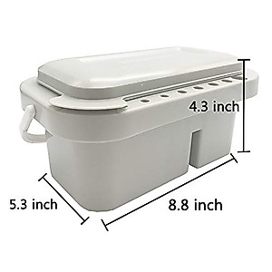 Multifunction Paint Brush Basin,Paint Brush Tub with Brush Holder and Palettes,Artist Brush Cleaning Washer with Handle for Indoor Outdoor Painting,Plastic