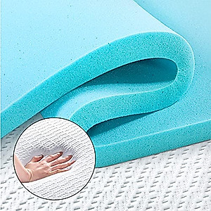 ZINUS 2 Inch Ultra Cooling Gel Memory Foam Mattress Topper with Cooling Cover, CertiPUR-US Certified, Full, White