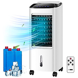 VIVOHOME Portable Evaporative Air Cooler 110V 65W Fan Humidifier with LED Display and Remote Control Ice Box for Indoor Home Office Dorms